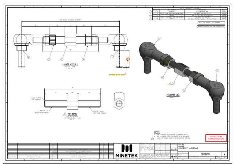Linkage Assembly: Issued For Construction | PDF | Stainless Steel ...