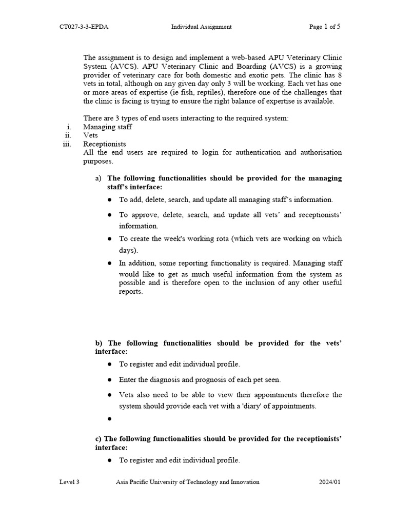 05-2 Assignment-Question CT027-3-3 - EPDA - 3F2311 | PDF | Software ...