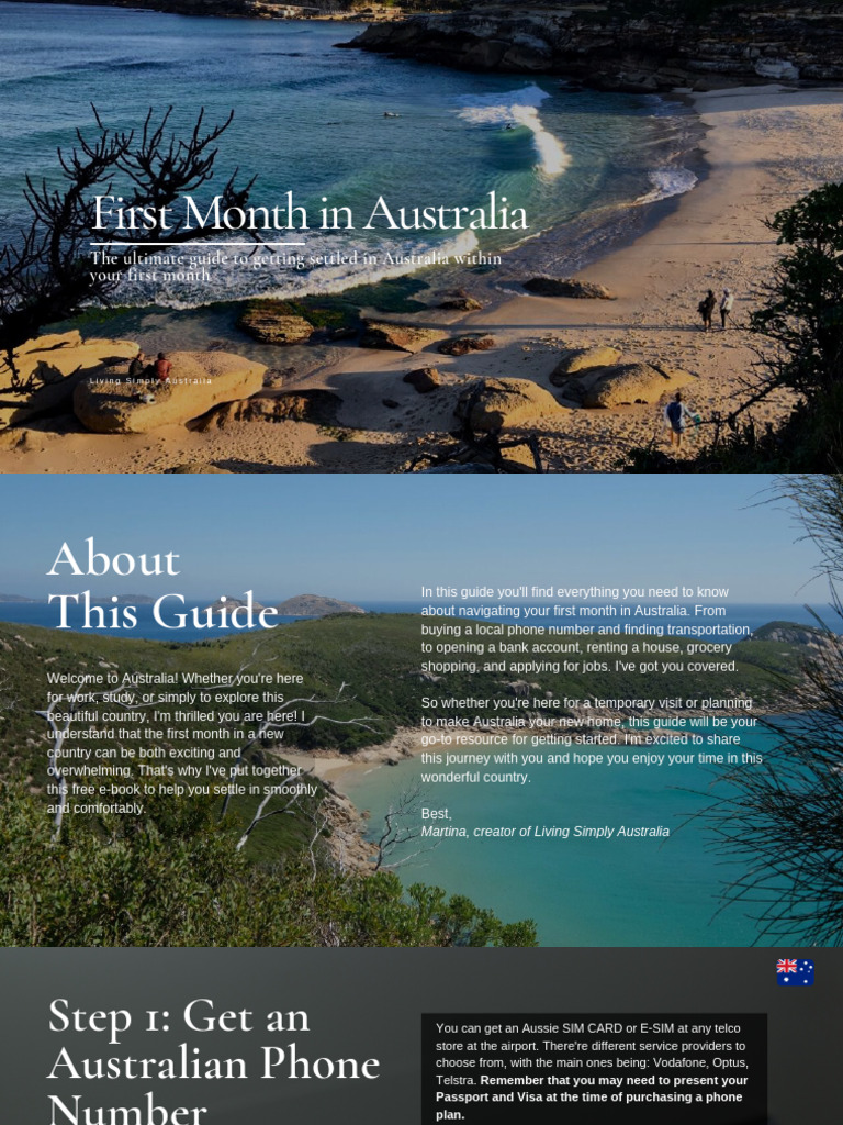 Settling in Australia: First Month Guide | PDF | Renting | Public Transport