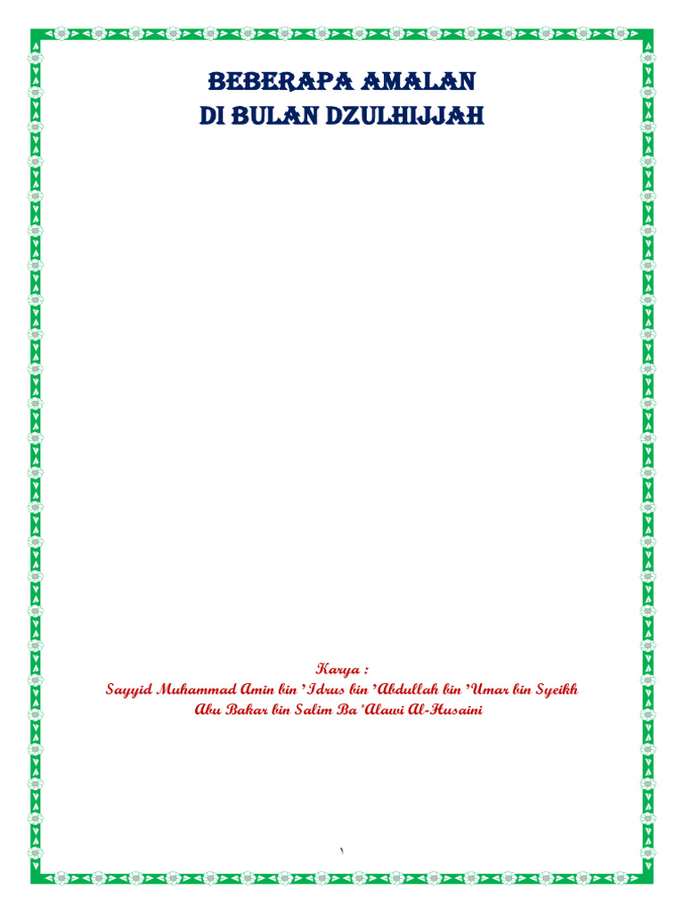 Amalan Bulan Dzulhijjah | PDF