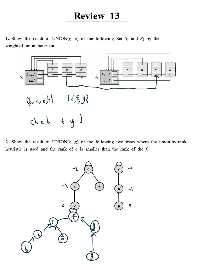 Review 13 Disjoint Sets | PDF | Teaching Methods & Materials