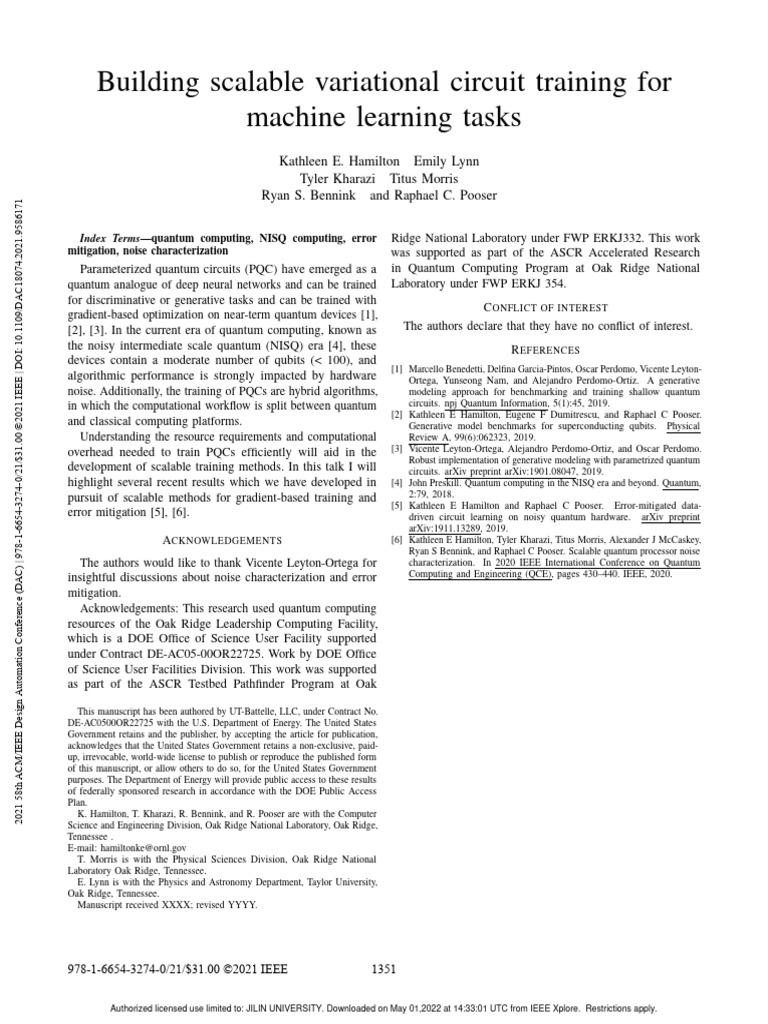 Scalable Variational Circuit Training | PDF | Quantum Computing | Computing