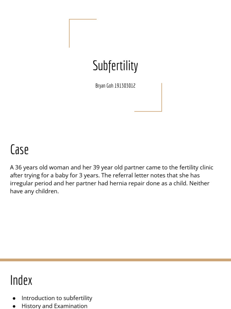 Subfertility | PDF | Wellness | Science & Mathematics