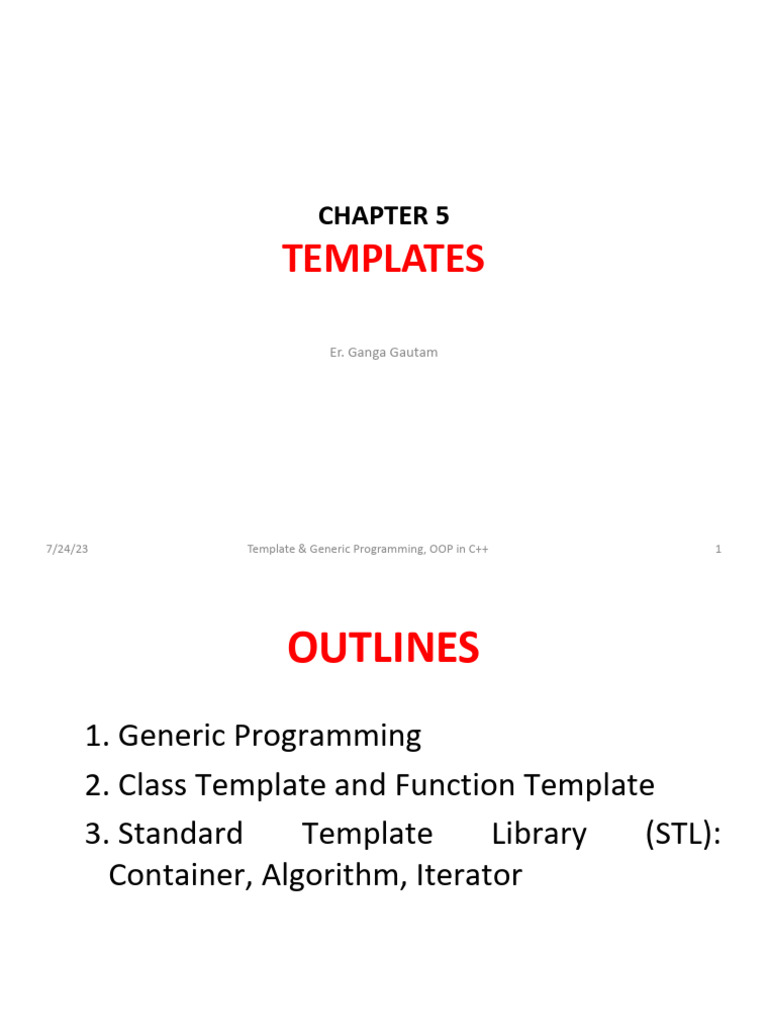 Chapter 5. Template | PDF | C++ | Parameter (Computer Programming)