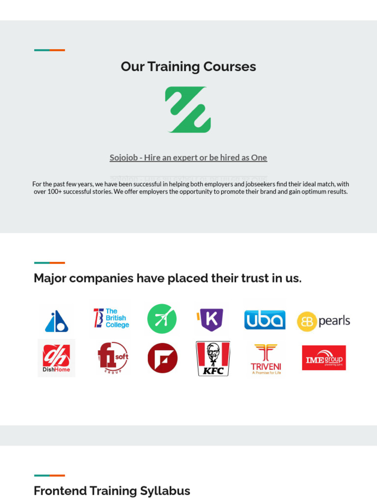 Comprehensive Frontend Training Courses | PDF | Java Script | Scope ...