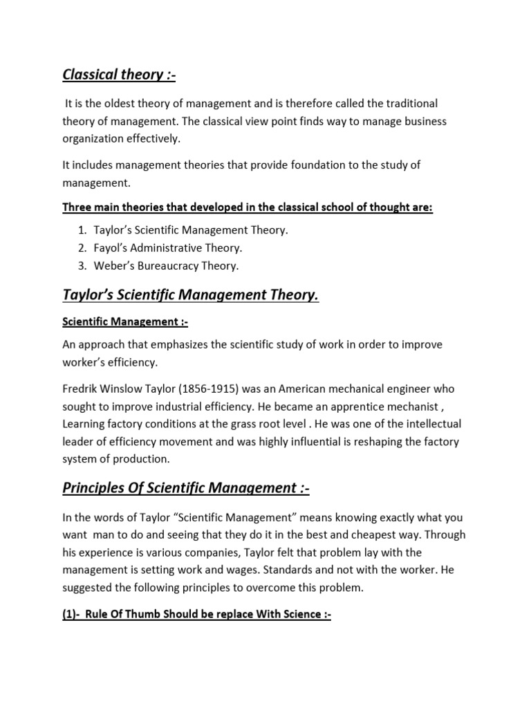Taylors Scientific Management 1 | PDF | Employment | Business