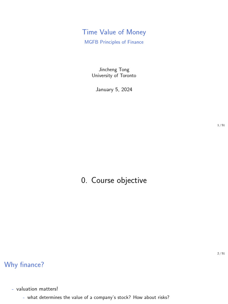 Topic 1_TVM | PDF | Time Value Of Money | Present Value