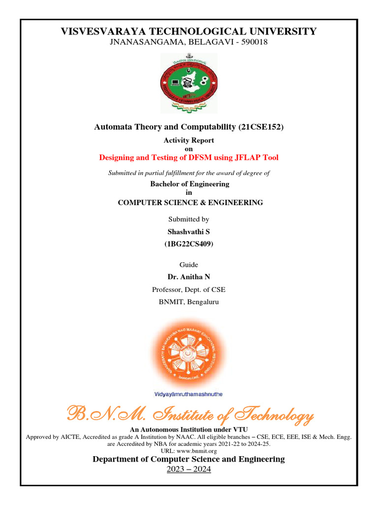 ATC Activity Report (Cover, Certificate) Shashvathi S | PDF