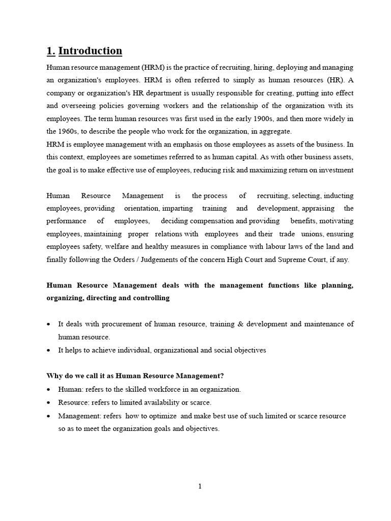 HRM Notes Unit-1 | PDF | Human Resource Management | Employment HRM Notes Unit-1 | PDF | Human Resource Management | Employment