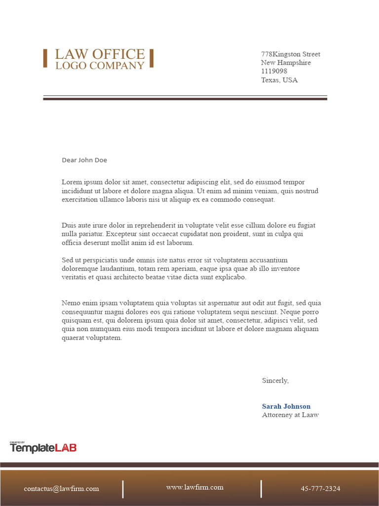 Advocate Letterhead Template | PDF