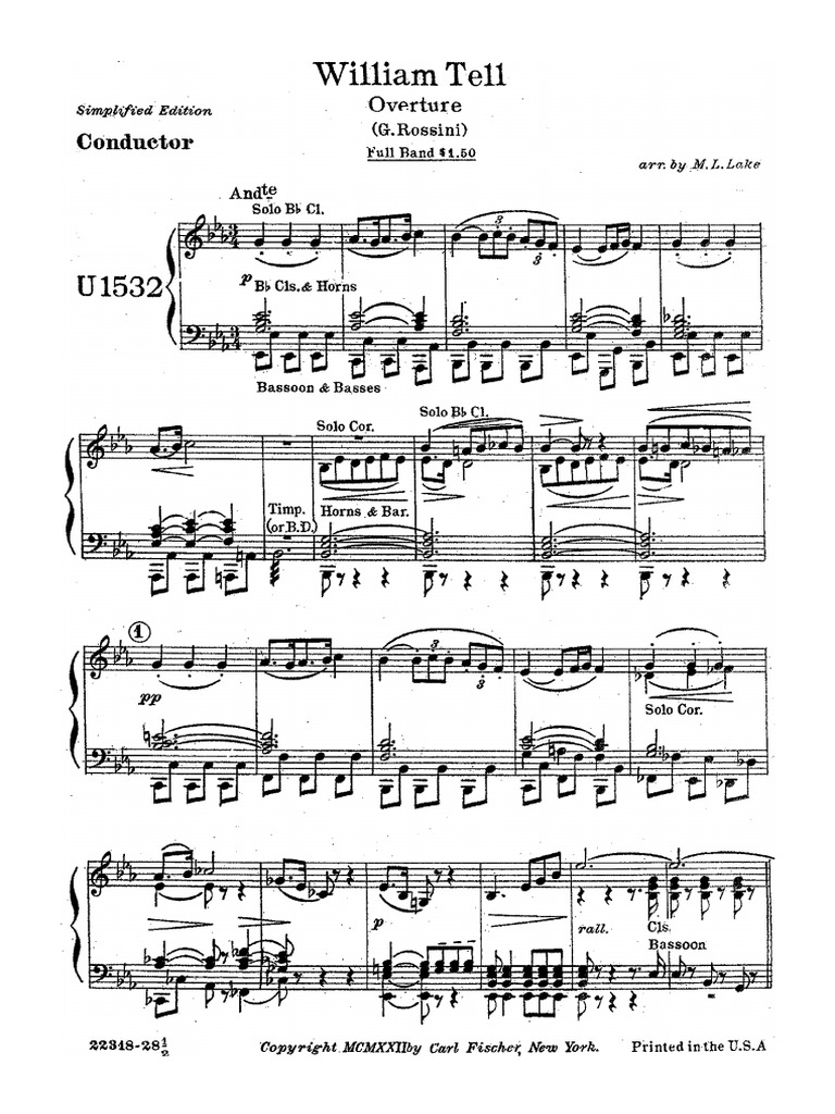 William Tell - Arr. Mayhew Lester Lake | PDF