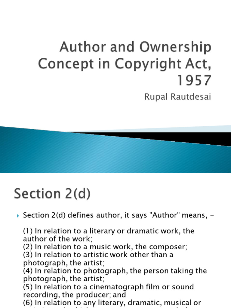 Author and Ownership in Copyright | PDF | Justice | Crime & Violence