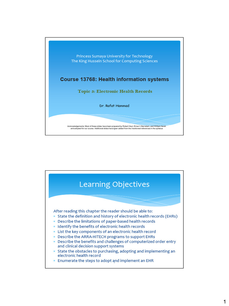 03 Electronic Health Records Pdf Electronic Health Record Medical