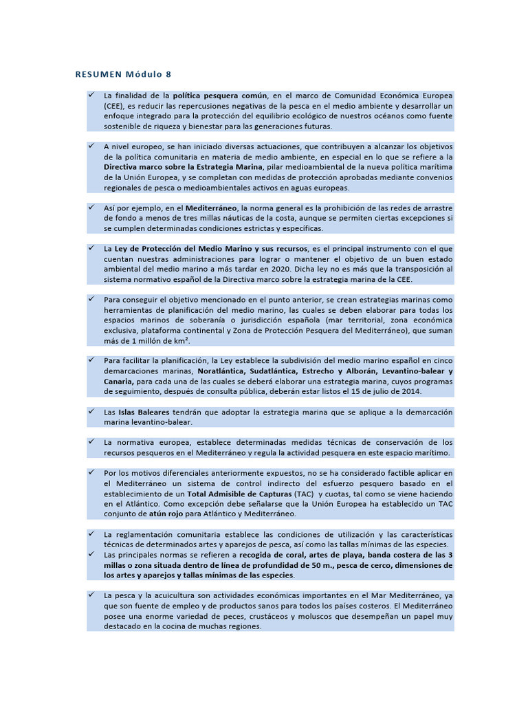 Resumen m8 | PDF | Europa | Mar