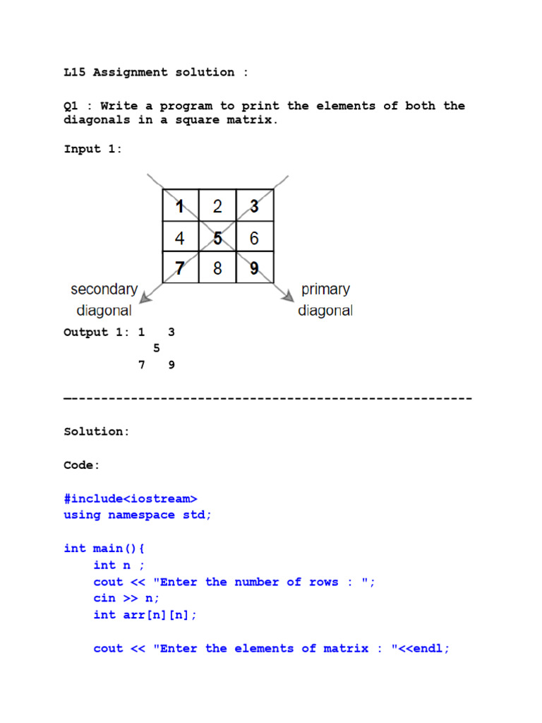 Matrix Programming Solutions | PDF | Matrix (Mathematics) | Namespace