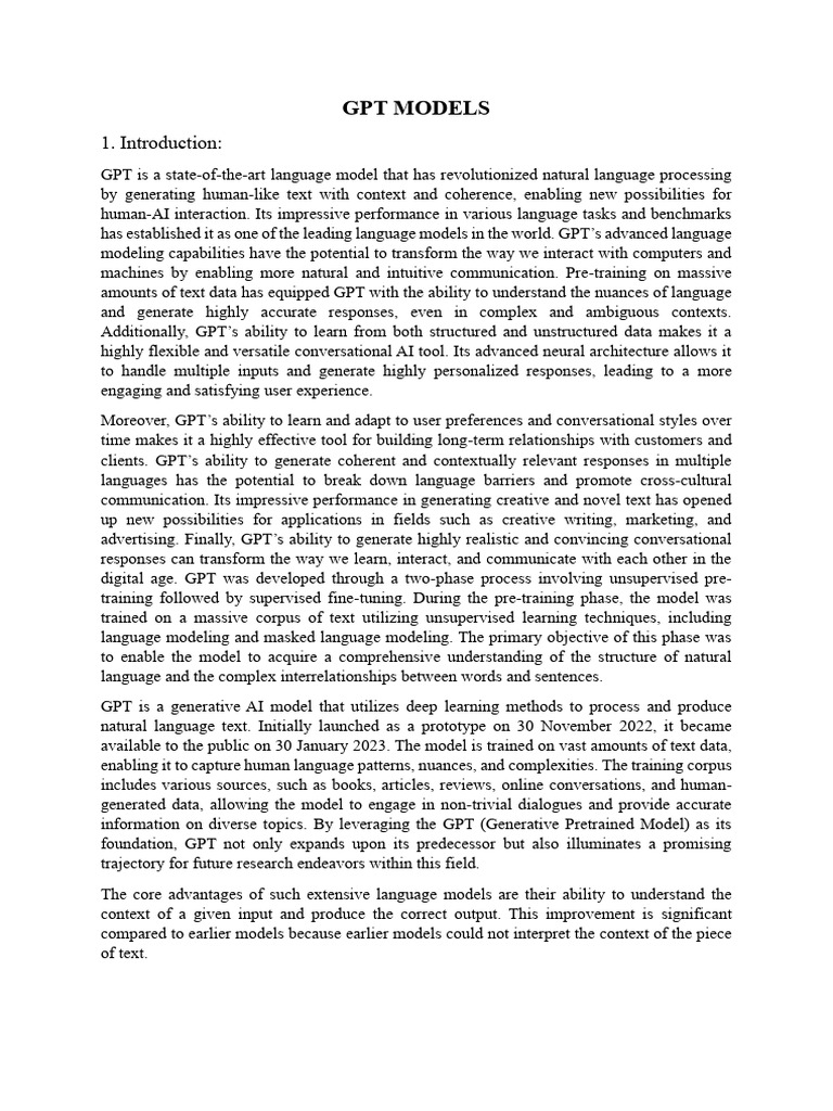 GPT Models | PDF