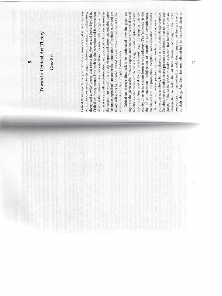 Toward A Critical Art Theory | PDF