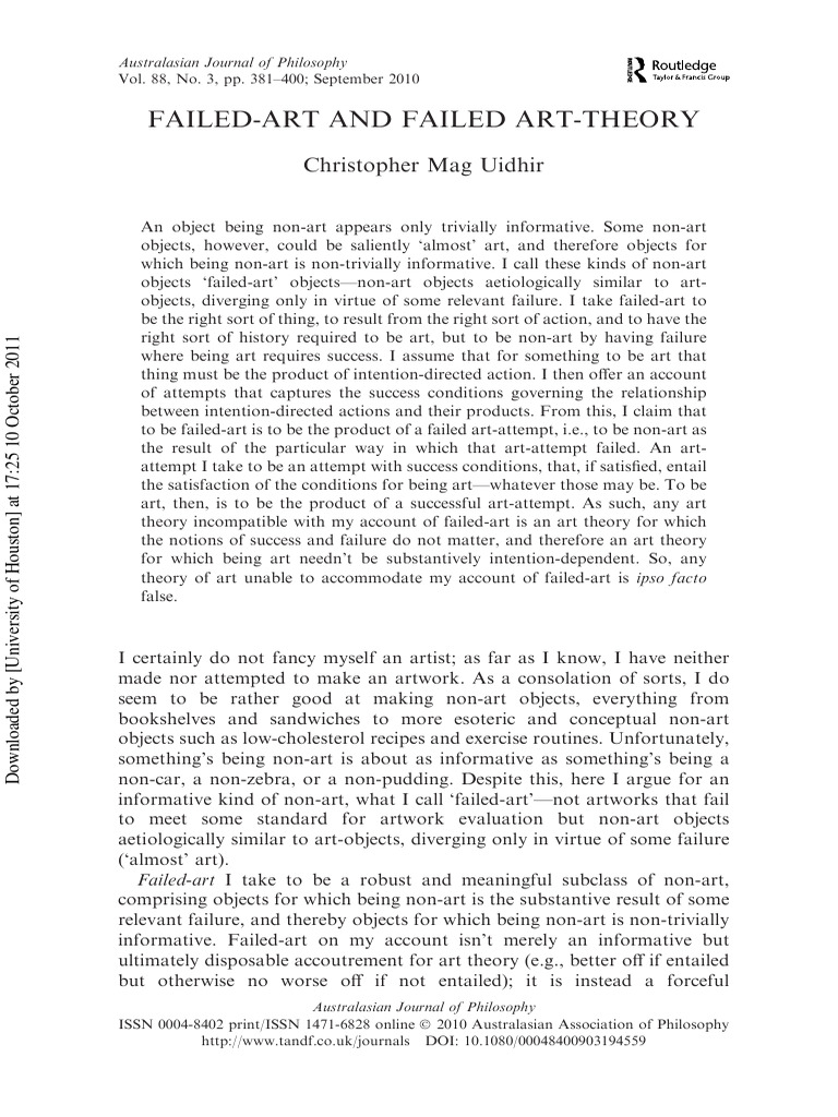 Understanding Failed-Art Concepts | PDF | Intention | Cognition