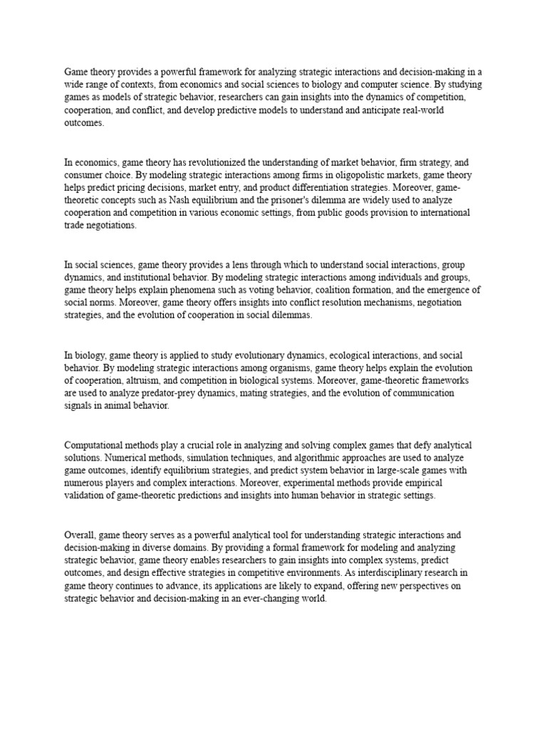 Game Theory Part 2 | PDF | Game Theory | Scientific Theories