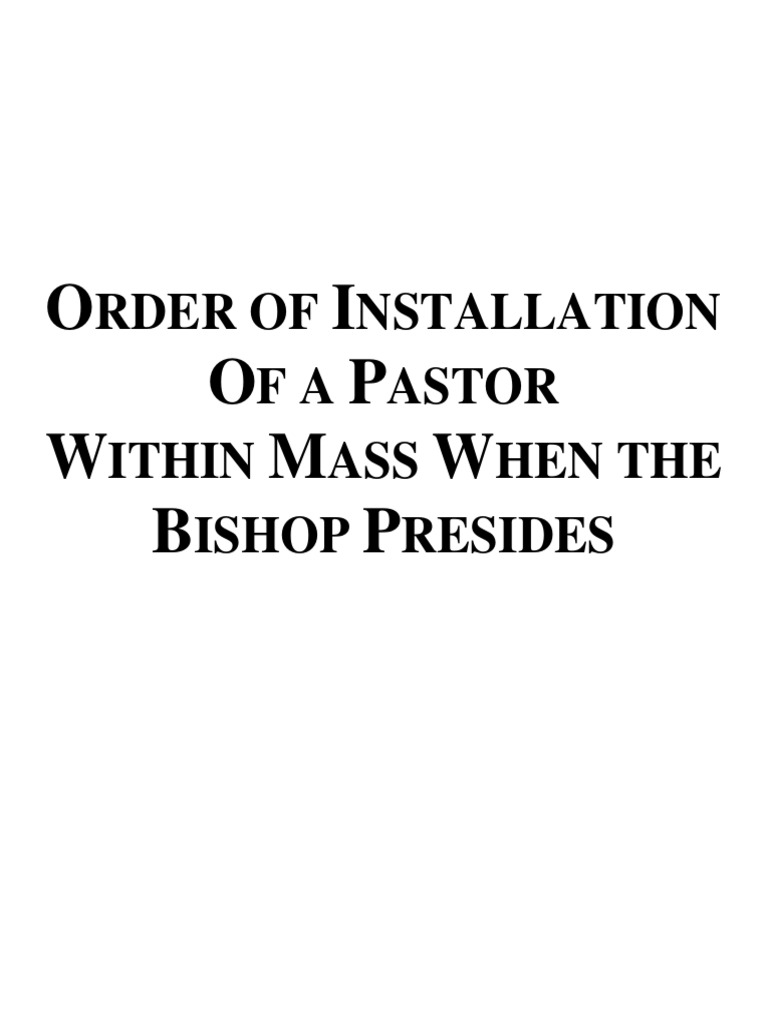 Order of Installation.Bishop | PDF