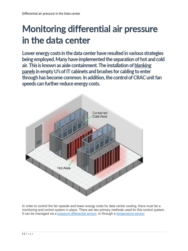 Data Center Cooling Optimization | PDF | Data Center | Pressure