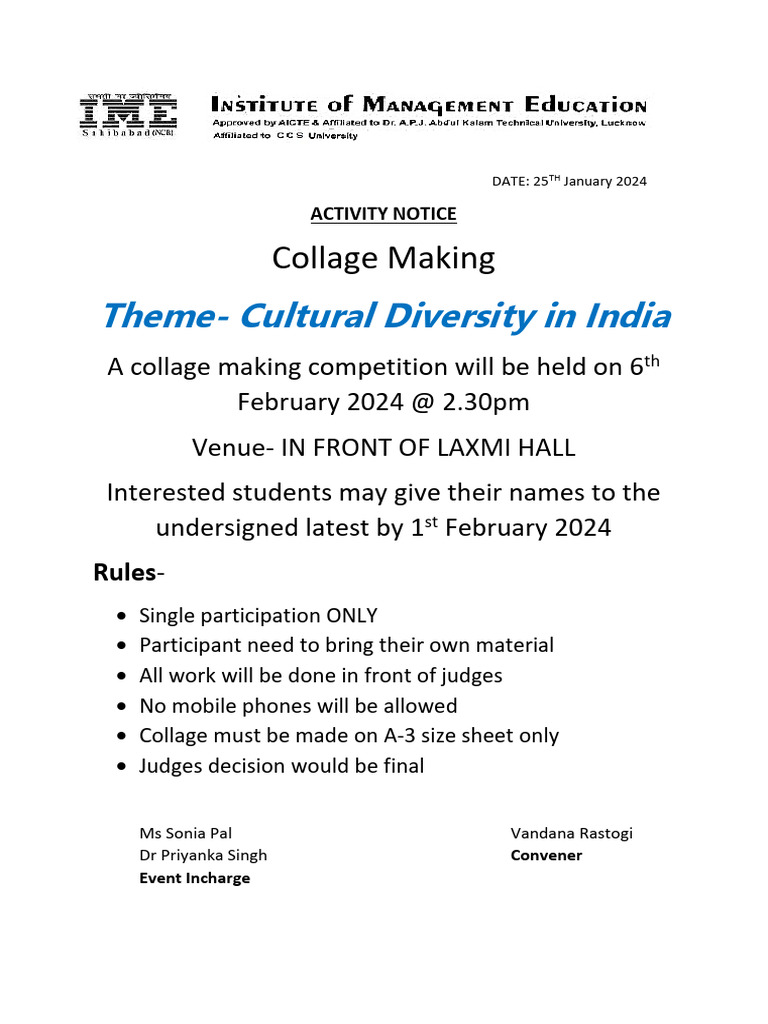 Fun Activity Notice - 6th & 7th Feb 2024 | PDF