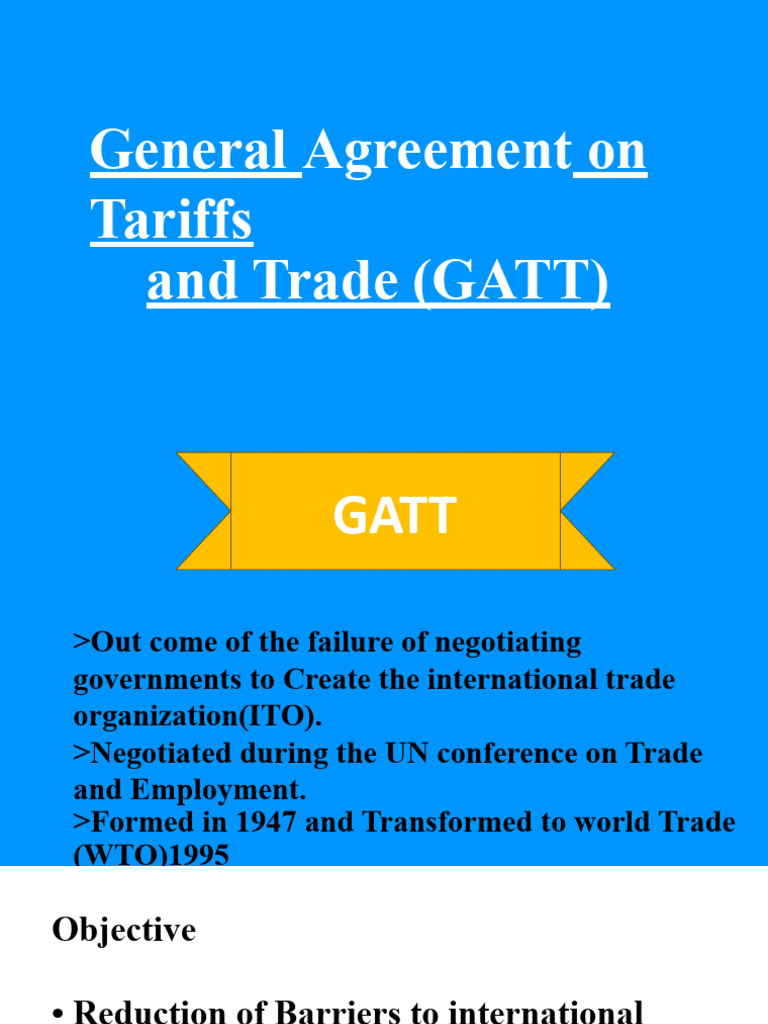 General Agreement On Tariffs and Trade (GATT) | Download Free PDF ...