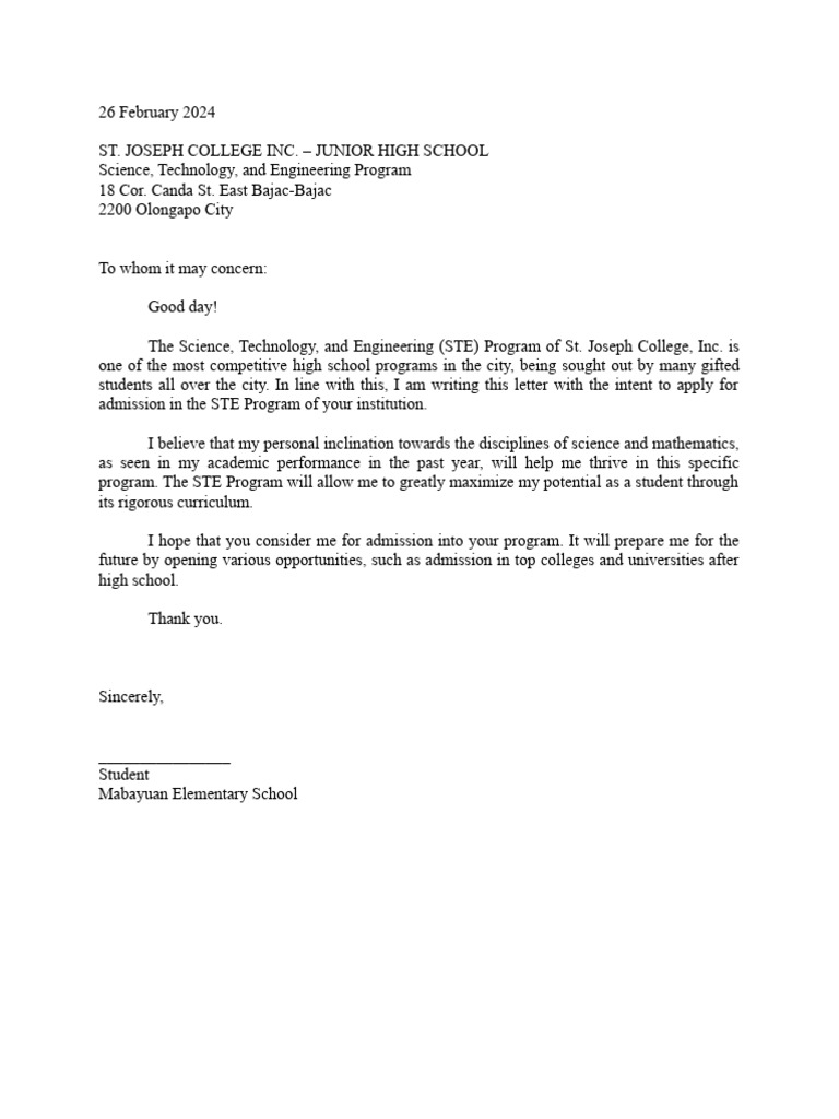 SJC Ste Letter-Of-Intent Template | PDF