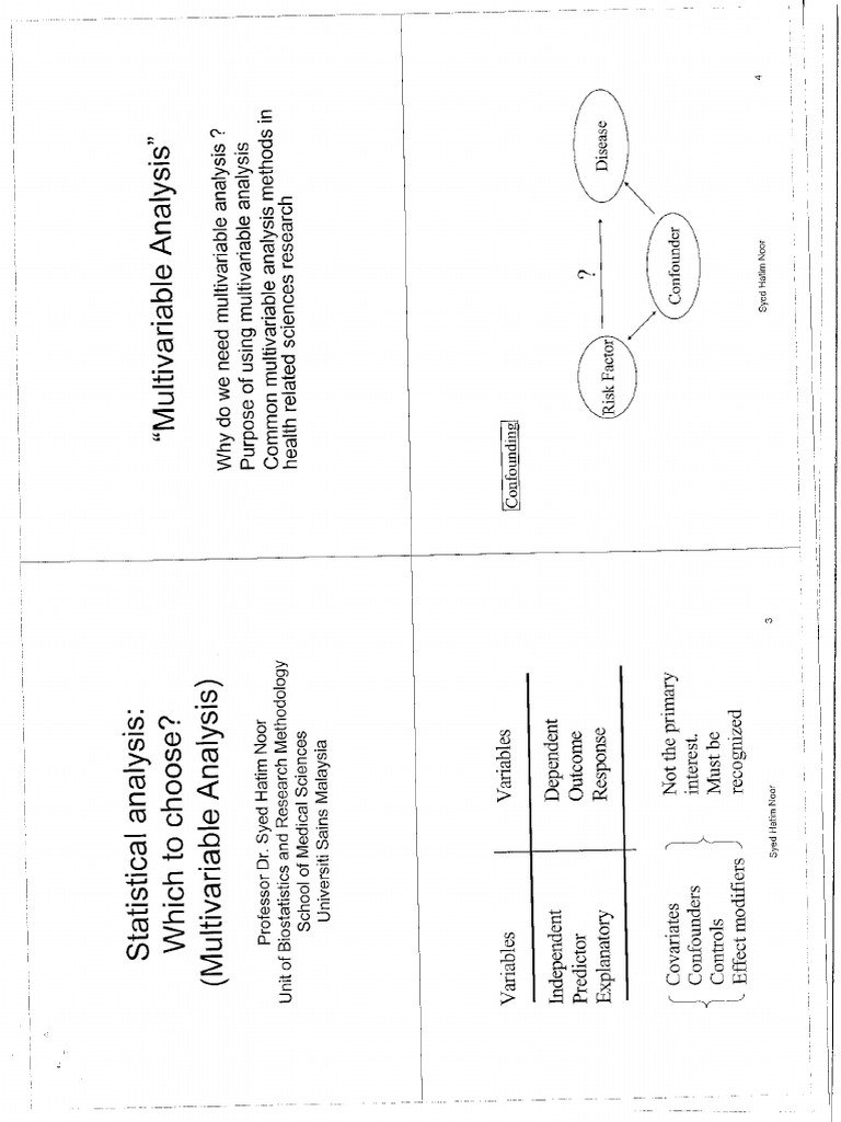 Statistical Analysis Which To Choose Multivariable Analysis | PDF