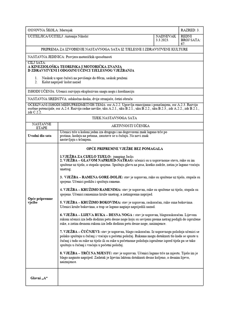 Antonija Nikolić - Priprema 3. Razred | PDF