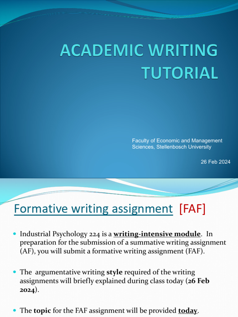 CB224 (2024) FAF - Academic Writing Tutorial (SUNLearn) | PDF | Thought ...