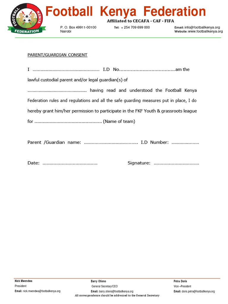 Grassroots and Youth Leagues Consent-1 | PDF