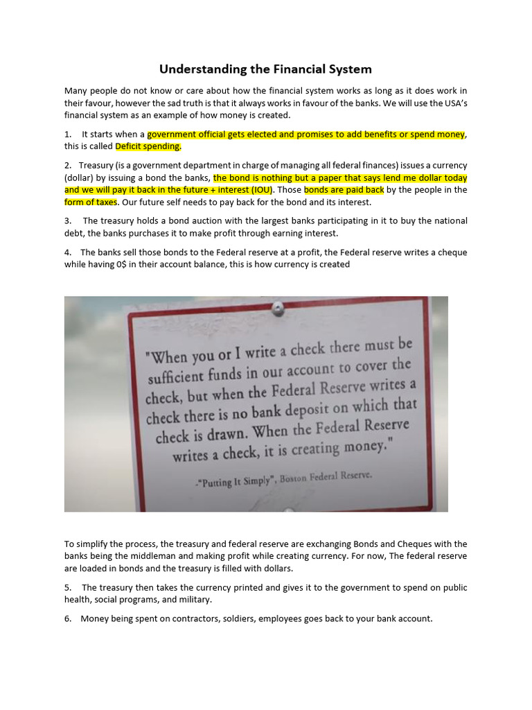 How the U.S. Financial System Works | PDF | Money | Banks