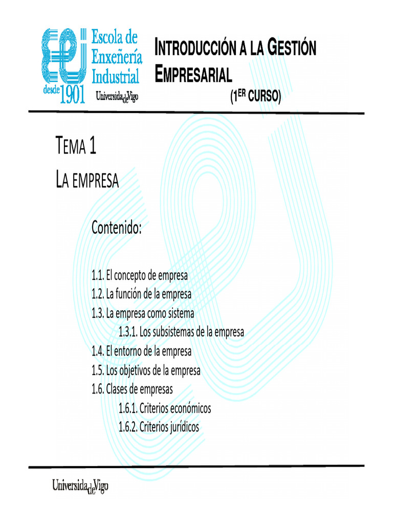 Tema 1 - La Empresa | PDF