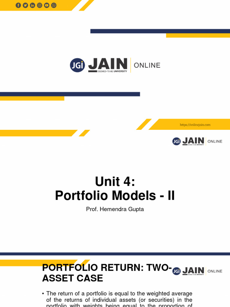 Unit 4 FM | PDF | Modern Portfolio Theory | Capital Asset Pricing Model
