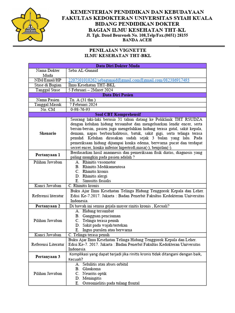 Vignette - Seba Rhinitis Kronis | PDF