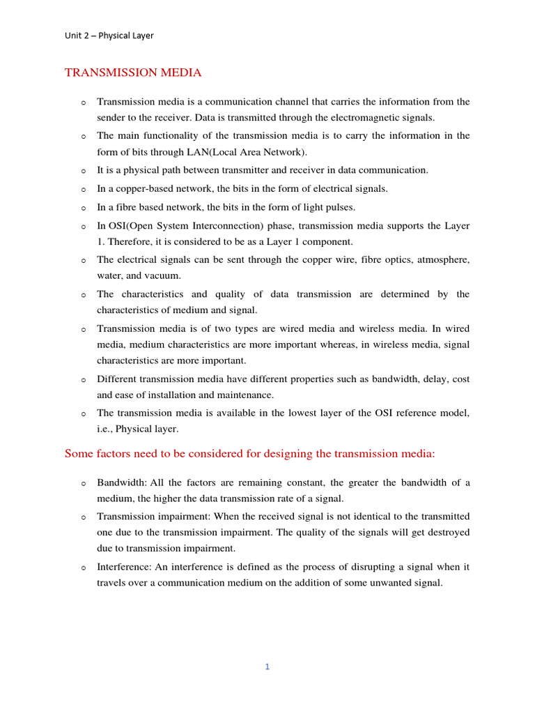 UNIT 2 Physical Layer | PDF | Multiplexing | Radio