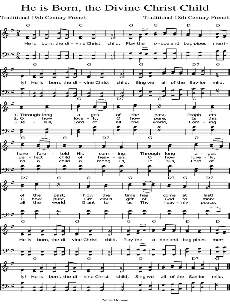 He Is Born The Divine Christ Child | PDF