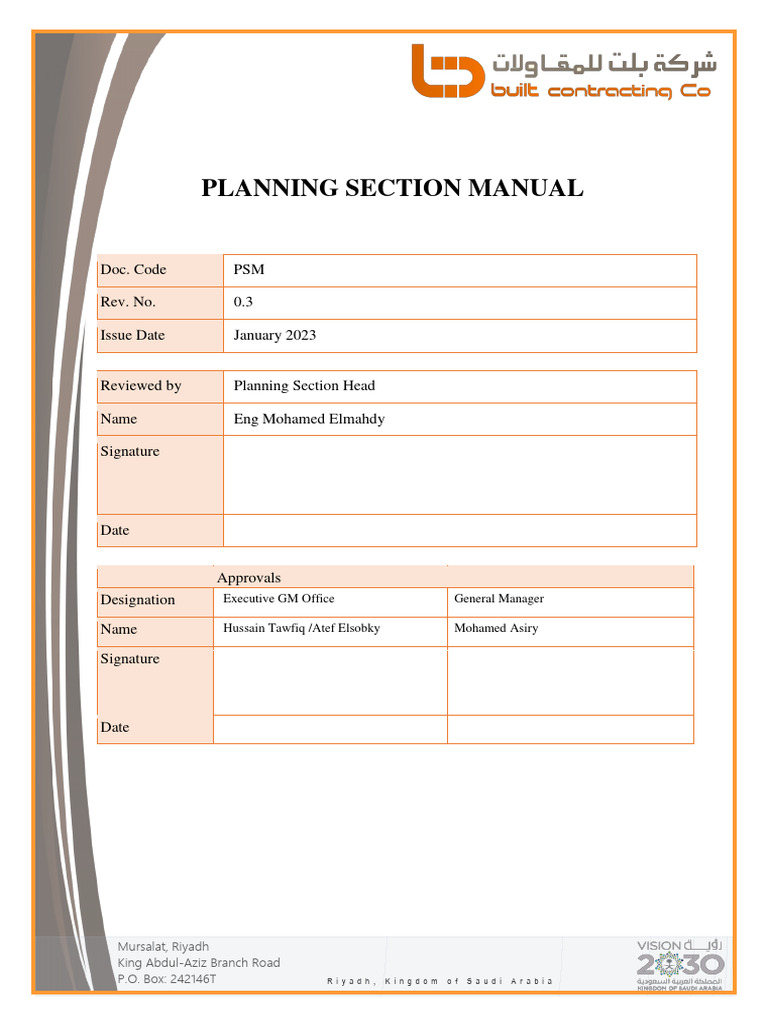 Planning Section Manual | PDF | Project Management | Leadership