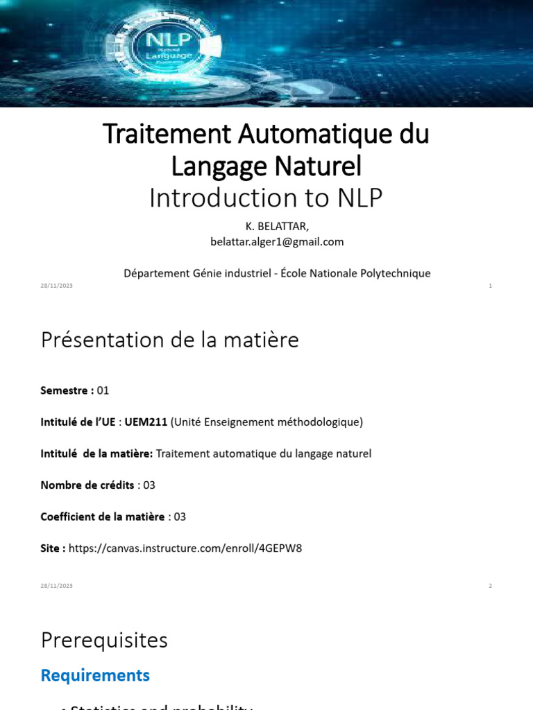 Introduction To NLP | PDF | Word | Syntax