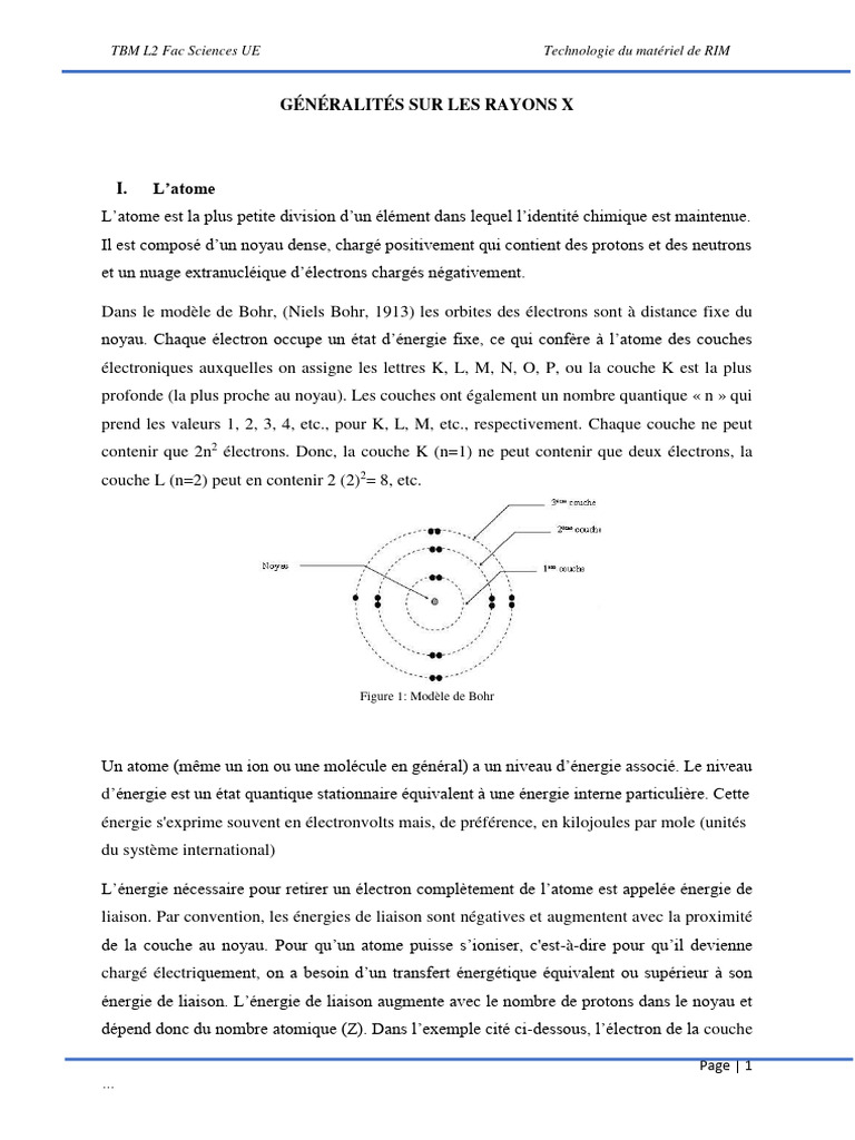 Généralités sur les rayons X et leur création | PDF