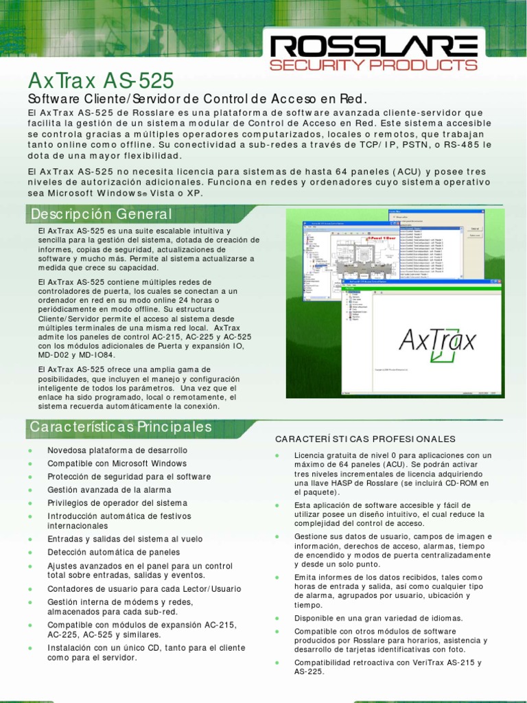 Software Accesos Axtrax As-525 | PDF | Windows XP | Red de computadoras