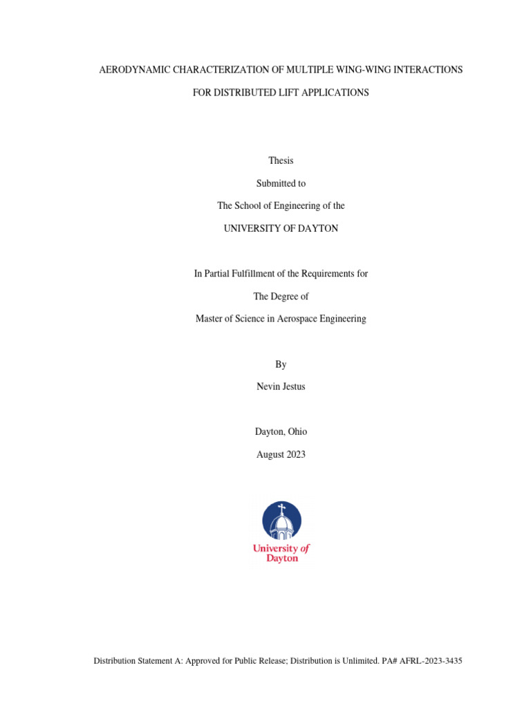Jestus Thesis Final - Final Format Approved LW 7-31-2023 | PDF | Lift (Force) | Airfoil