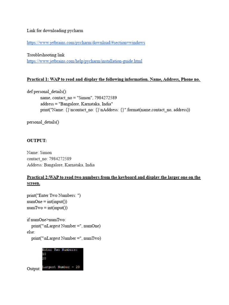 Python Programming Lab Manual | PDF | Area | Triangle Python Programming Lab Manual | PDF | Area | Triangle