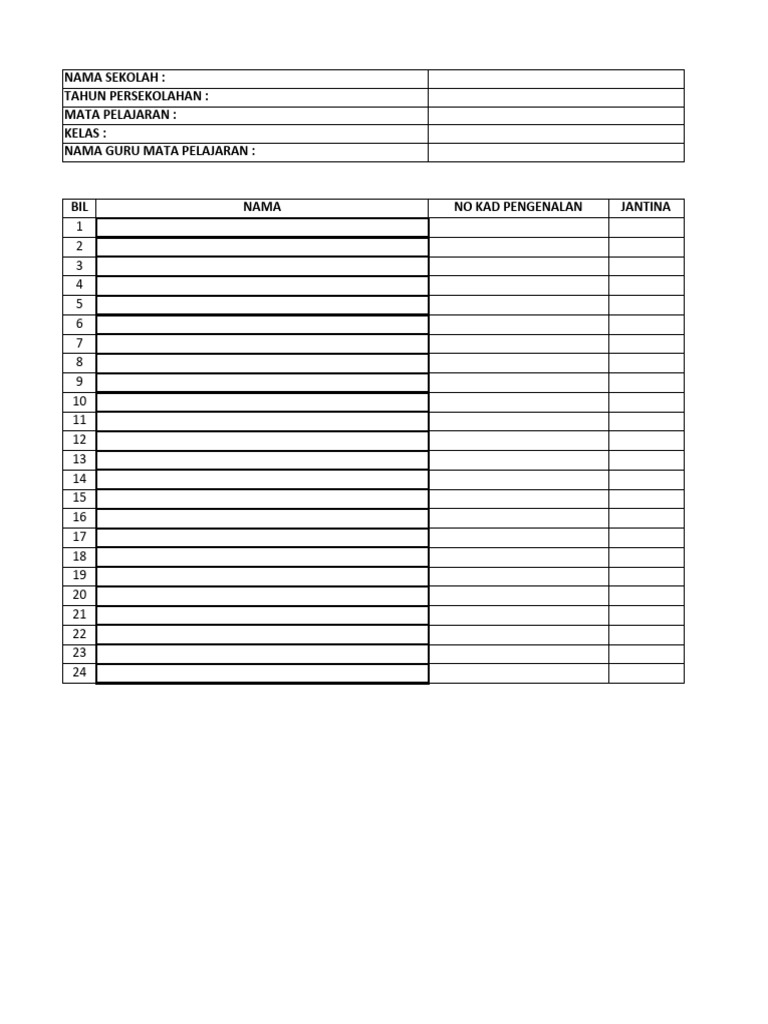 Borang Rekod Transit Sains T1 Kosong | PDF