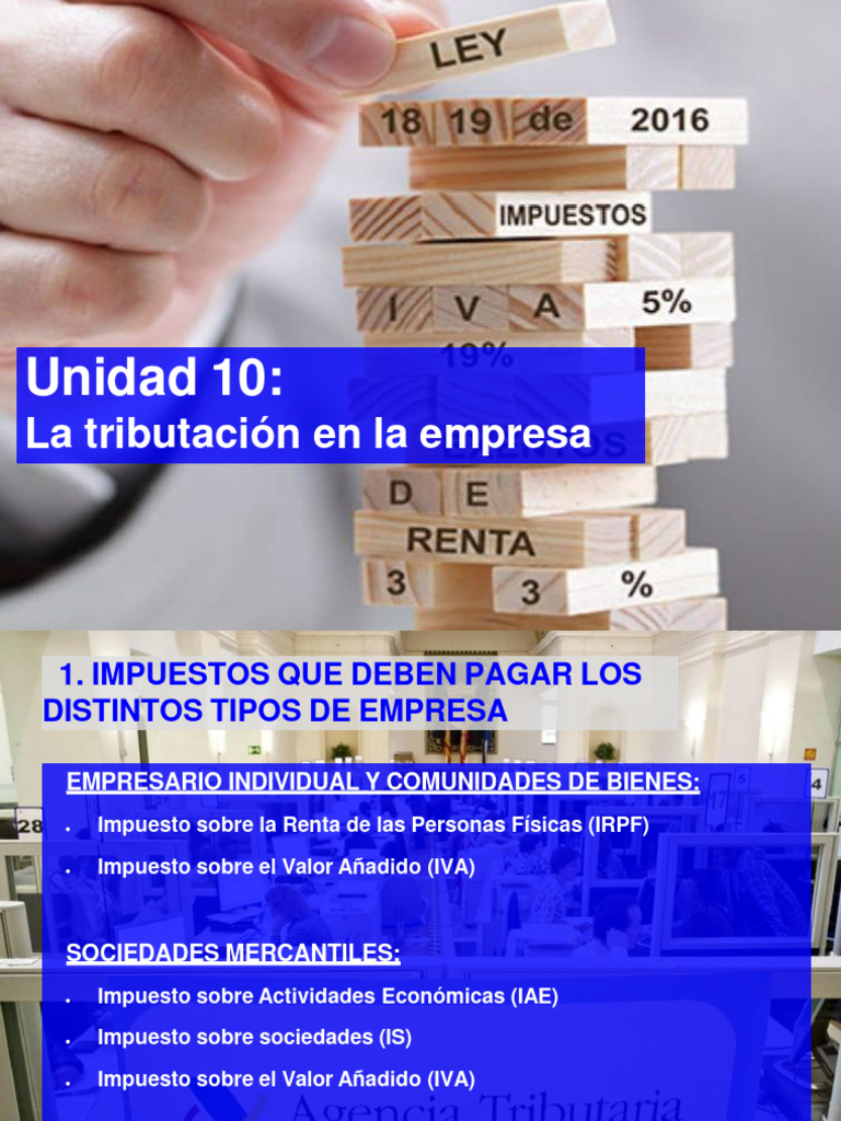 Unidad 10 y 11. La Tributación en La Empresa y Gestión ...