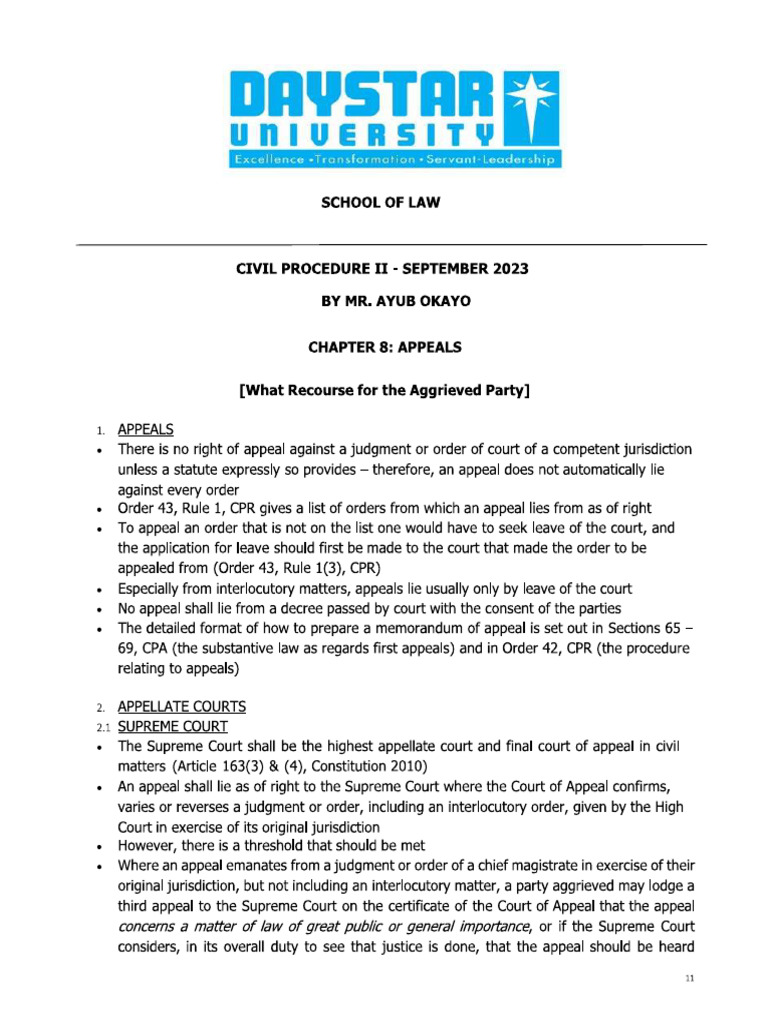 Chapter 8-Appeals | PDF