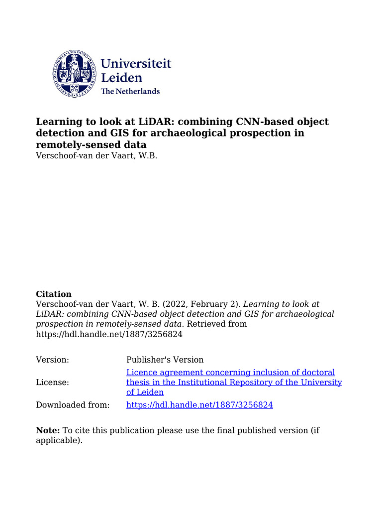 CNN & GIS for Archaeological LiDAR Detection | PDF | Lidar | Remote Sensing