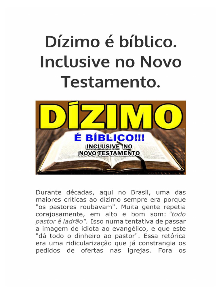 Dízimo É Bíblico | PDF
