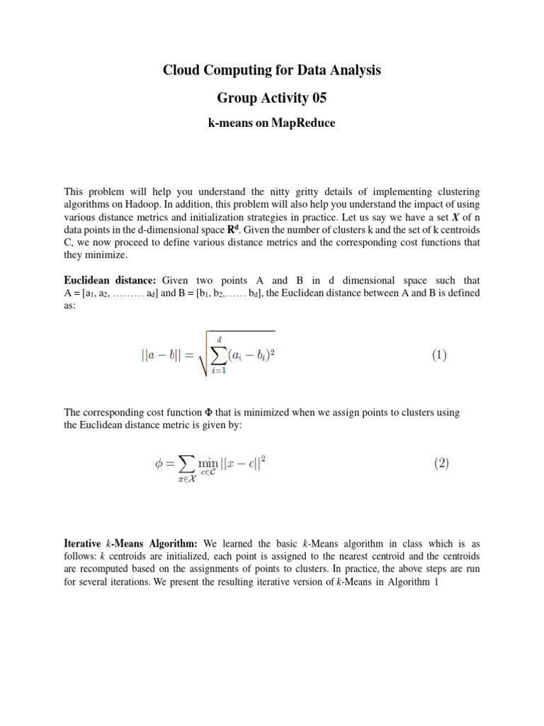 GroupActivity05 K-Means On MapReduce | PDF
